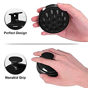HEETA 2 Pack Hair Scalp Massager Shampoo Brush for Hair Growth, Hair Scalp Scrubber with Soft Silicone, Wet and Dry Hair Detangler (Whole Black & Green)