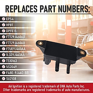 EGR - Exhaust Gas Recirculation Pressure Feedback Sensor - Replaces DPFE15, F77Z9J460AB, F77Z9J460AB, VP8T - Compatible with Ford, Lincoln, Mercury Vehicles - Expedition, Escape, Focus, F-150