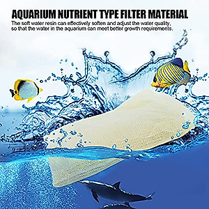 500ML Water Softener Resin Media,Aquarium Water Softener Pillow Exchange Filter Reducer Water Softener Resin for Well Water or City Water