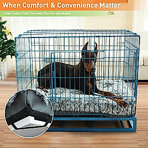 KISYYO Dog Beds for Large Dogs Fixable Deluxe Cozy Dog Kennel Beds for Crates Washable Dog Bed, 36 x 23 x 3.8 Inches, Grey