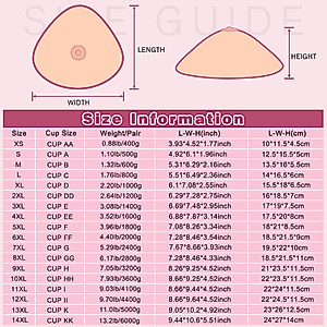 IVITA One Pair A Cup Concave Design Triangle Silicone Breast Forms for Mastectomy Prosthesis Crossdressers Bra Enhancer Inserts