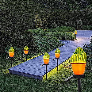 Solar Garden Lights Solar Garden Stakes Light,Outdoor Solar Pineapple Light,Decorative Cactus Stake Landscape Lights,Waterproof Solar Powered Pathway Lights for Patio Lawn