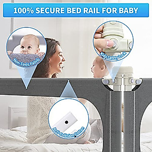 MagicFox Bed Rails for Toddlers, Extra Tall 32 Levels of Height Adjustment Specially Designed for Twin, Full, Queen, King Size - 2023Upgrade Model Safety Bed Guard Rails for Kids