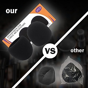 Foam Microphone Windscreen for Blue Yeti - Professional Pop Filter for 2.5 Inch Diameter Microphones Sponge Mic Cover 2Pcs