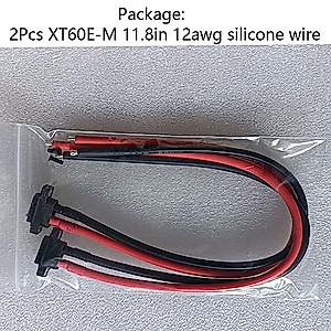 2PCS XT60EW-M Mountable XT60E Male Plug Connector with 12AWG 30cm Silicon Wires for RC Drone Aircraft FPV Racing Drone