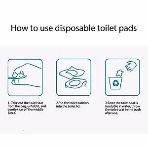 NEAGLORY 100 Pack Disposable Plastic Toilet Seat Cover Waterproof and Non Slip Individually Wrapped, for Travel, Toilet Seat Protectors for Toddler Potty Training, Pregnant Mom, Adult