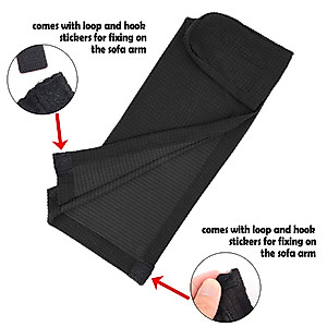 CM Anti-Slip Sofa Armrest Slipcover Anti-dust Armchair Stretch Cover for Sofa Recliner Armchair Couch Protector, One Pair (Black)