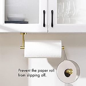 KES Kitchen Paper Towel Holder Brushed Brass for 11-Inch Long Paper Towel Roll Wall Mount Dispenser SUS 304 Stainless Steel, A2175S30-BZ
