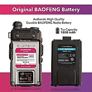 Mirkit 2X Baofeng UV-5R MK5 8W Max Power 2024 Ham Radio VHF/UHF 144-148/420-450 mhz with Lanyard for Radio - 1800mAh Li-ion Baofeng Battery and FTDI Programming Cable Compatible for Walkie Talkie