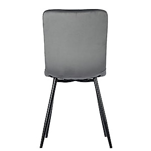 wOod-it Dining Chairs Set of 4, Pre Assembled Velvet Chair Set Upholstered with Metal Legs Modern for Dining Room, Kitchen, 16.9" W x 18.1" D x 34.8" H (Grey)