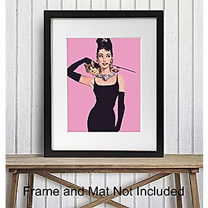 Audrey Hepburn Wall Art, Home Decor - 8x10 Pop Art Poster, Print - Contemporary Modern Room Decorations - Great Gift for Women, Her, Wife, Woman - Unframed PicturePhoto