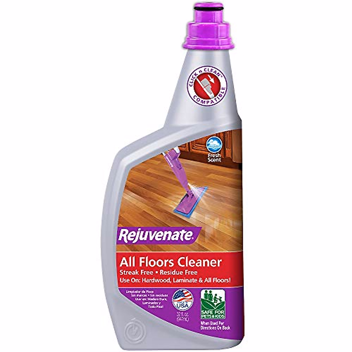 Rejuvenate High Performance All-Floors and Hardwood No Bucket Needed Floor Cleaner Powerful PH Balanced Shine with Shine Booster Technology Low VOC Best in Class Products 32oz
