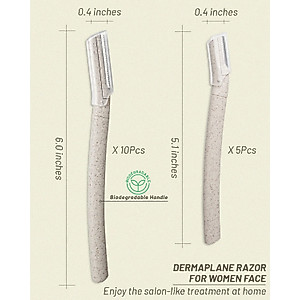 Dermaplaning Tool for Face, 15 Pcs Microblade Eyebrow Razor, Dermaplane Razor for Women Face