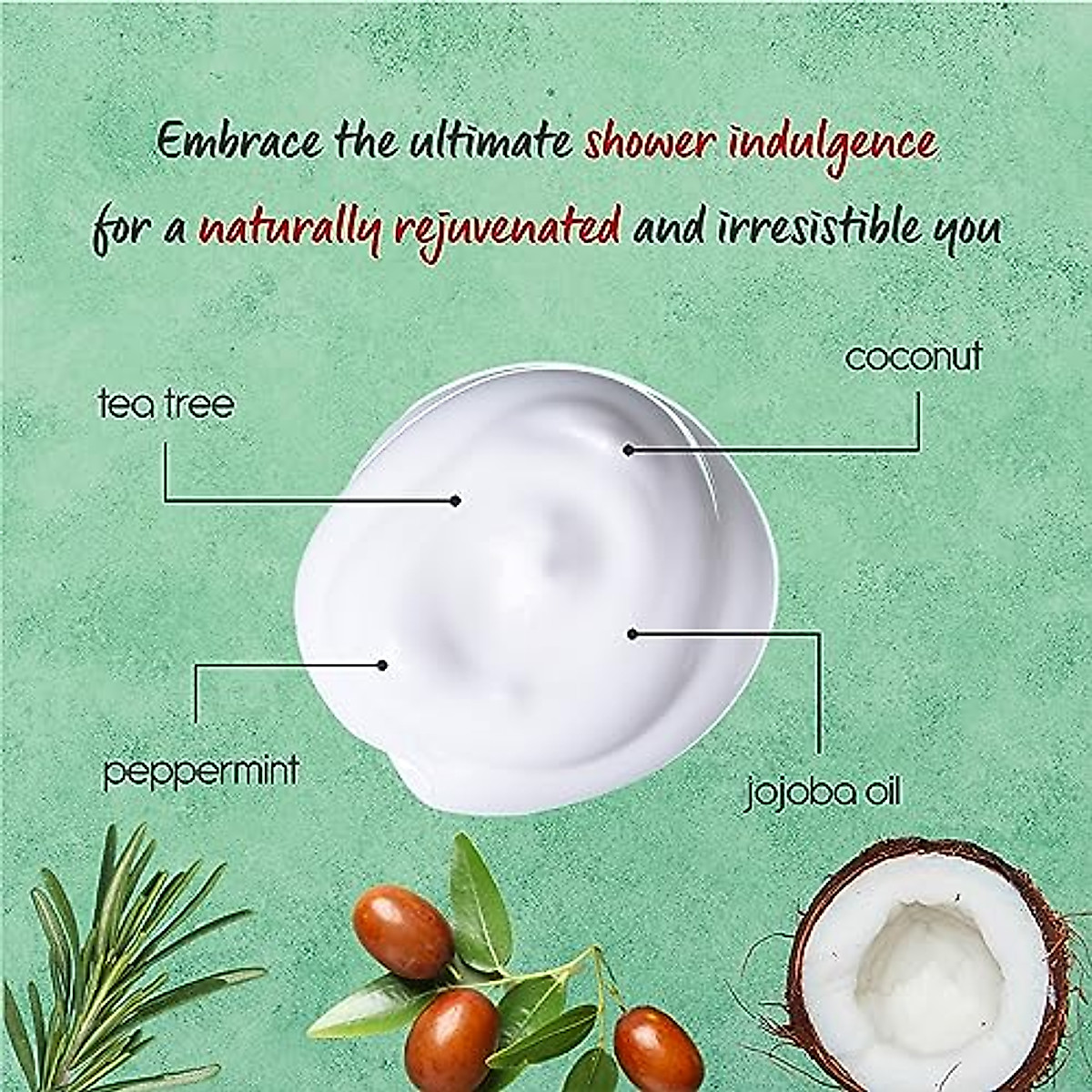 Tea Tree Body Wash with Mint & Shower Gel with Vitamin E for Jock Itch, Eczema, Ringworm, Body Odor, Body Wash Women & Men with Added Body Oils,LARGE 20.2 FL Oz Bottle (Tea Tree Mint, Pack of 2)