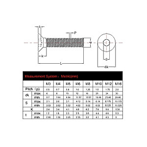 M10-1.5 × 25MM DIN7991 of 304 Stainless Steel Countersunk Screw Bolt Fully Thread Flat Head Socket Cap Screws Metric 10PCS
