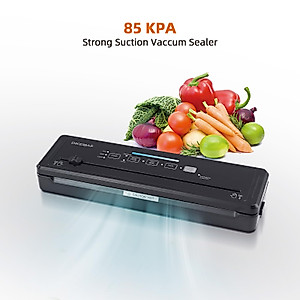 DIKEIBAS Vacuum Sealer Machine | Powerful 85kPa Suction | Bags and Cutter Included | Compact One-Touch Automatic Food Sealer with External Vacuum System | Preserve Freshness, Prevent Freezer Burn
