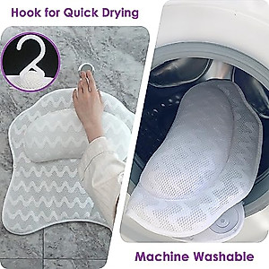 AEROiVi Bath Pillows for Tub Neck and Back Support, Bathtub Pillow with Headrest Cushion, 6 Non Slip Suction Cups Spa Relaxing Bathroom Accessories