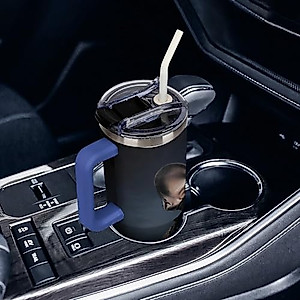 Funny French Bulldog Frenchie with A Golden Crowness 40 Oz Car Cup Stainless Steel Travel Mug Leak-Proof Insulated Tumbler with Handle Deep Blue-style