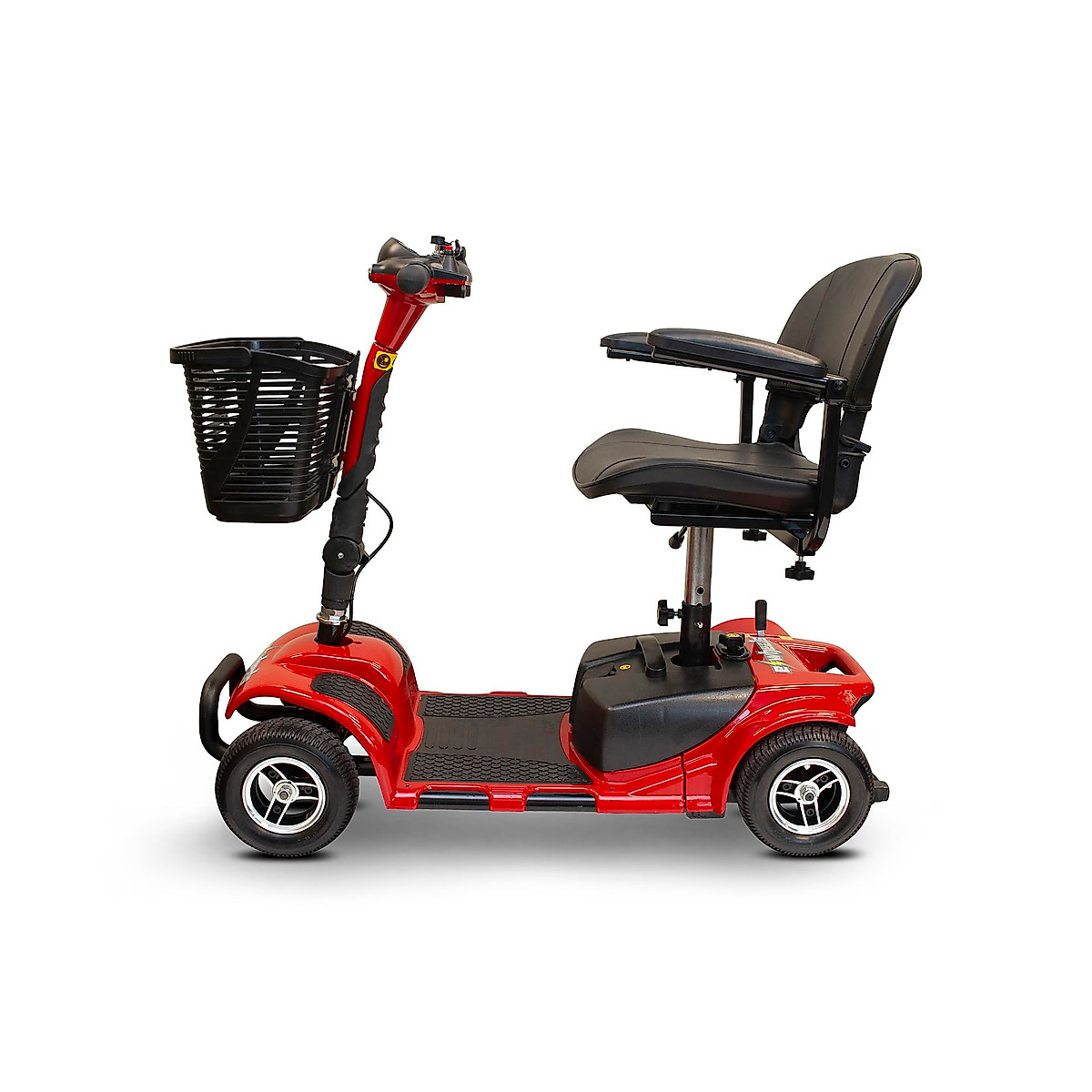 Deluxe Portable Long Range Electric Mobility Scooter, Easy Collapsible 300lbs Weight Capacity Travel Scooter Red