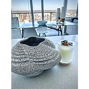 Zebra Calcite Soy Wax Crystal Candle (Natural) | Relaxing Scented Candle | 8 oz (Nectarine & Honey)