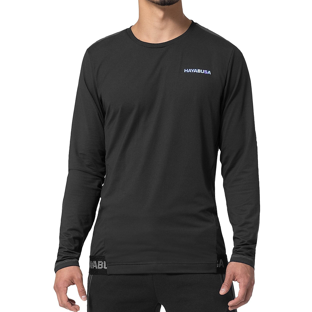 Hayabusa Men's Long Sleeve Training Shirt - Black, Medium