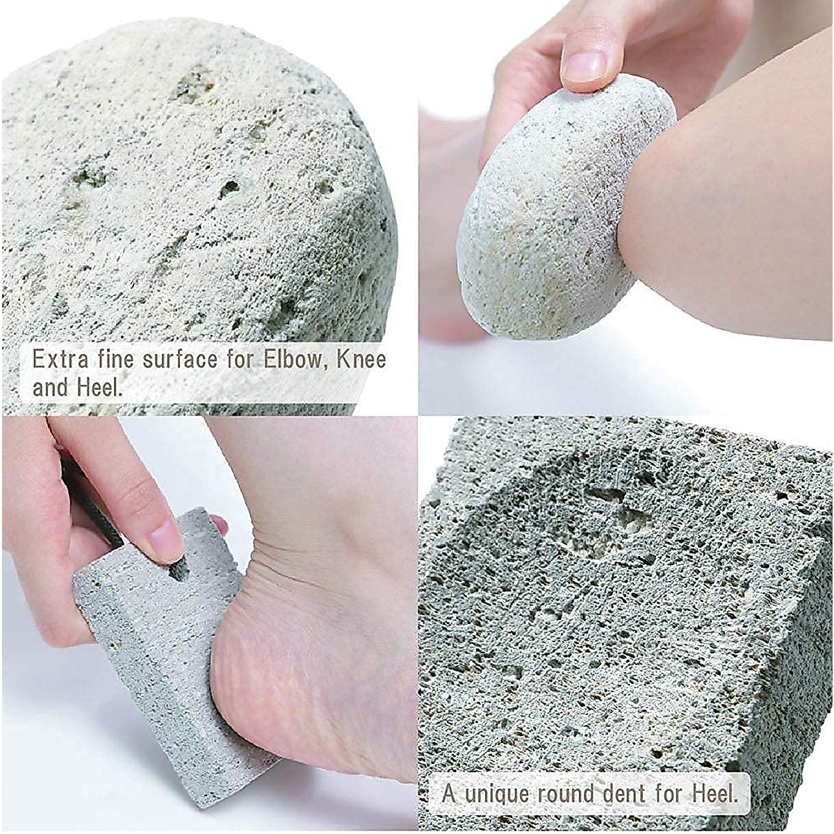 Pumice Stone, Natural [Made in Japan] Ergonomic Shape, Extra Fine Texture, Hard & Cracked Skin Callus Remover for Men, Women, Kids and Gifts.(2pcs Set(Coarse/Fine Smooth))