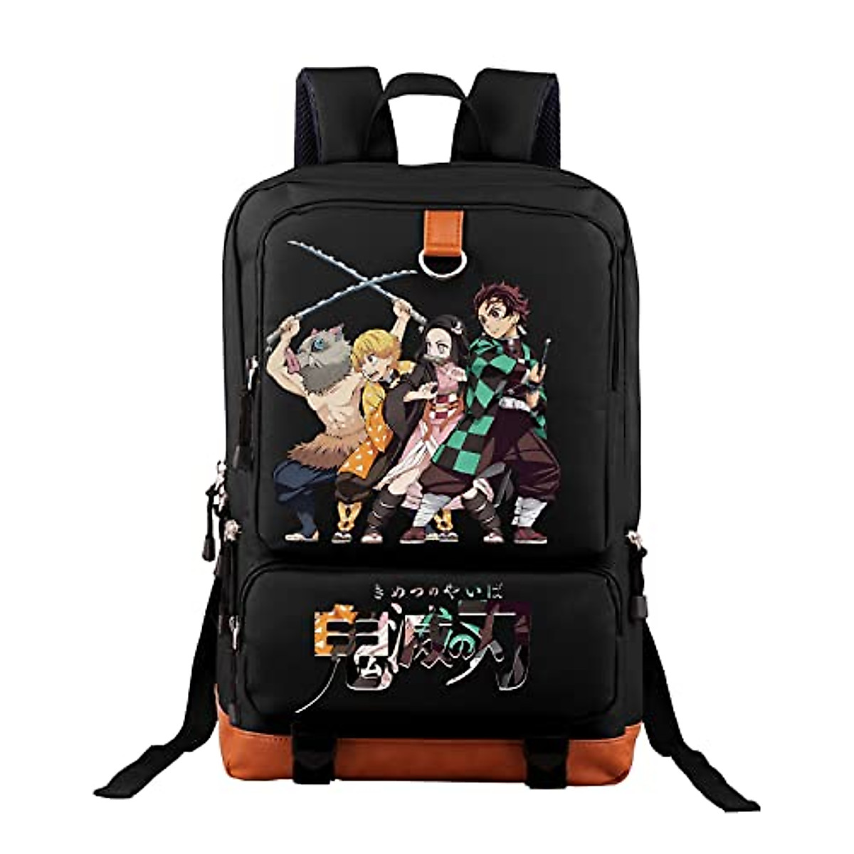 Zusvus Anime Backpack Laptop Bag Student School Book Bag Large Capacity Multipurpose Casual Travel Daypack Black