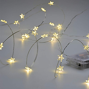 Abba Patio Battery Powered String Lights, 9.5ft 30 LED Star Decorative Lights Garden Home Party Wedding Festival Landscape, Warm White