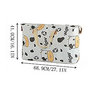 Large Capacity Storage Bags, Large Clothes Storage Bag Bins with Durable Handles, Foldable Closet Organizer Storage Containers Bucket for Clothing, Blanket, Comforters, Bed Sheets, Pillows (Medium)