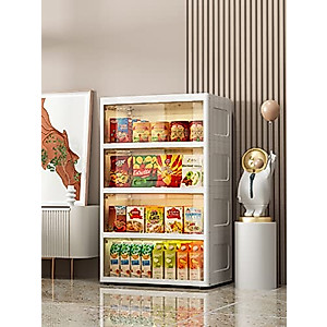 Plastic Storage Bins - 4 Clear Drawers Flip Open Storage Bins, Storage Drawer Organizer, Plastic Home Storage Organizer, Tall Standing Organizer Tower for Home, Closet, Bedroom, Bathroom, Office, Laundry, Kitchen, Craft Room, Nursery and School Dorm