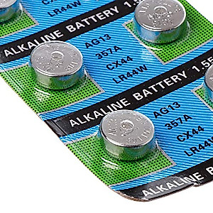 Cotchear 10Pcs AG13 LR44 Batteries 357A L1154 Battery 1.5V 357 S76E G13 LR1154 SR44 Alkailine Button Cell