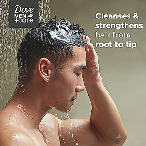 DOVE MEN+ CARE 2-in-1 Shampoo + Conditioner Thick + Strong 4 count for Fortifying Hair from Root to Tip, with Calcium, 25.4 oz