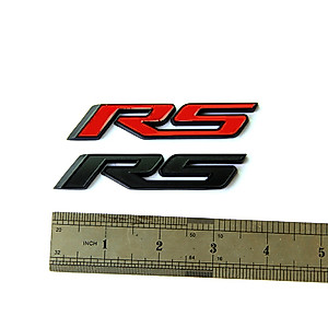 Yoaoo 1x OEM Black Rs Emblem Grille Plus Decal Badge 3D Metal Compatible with Zl1 1LE Series Matte Black Red