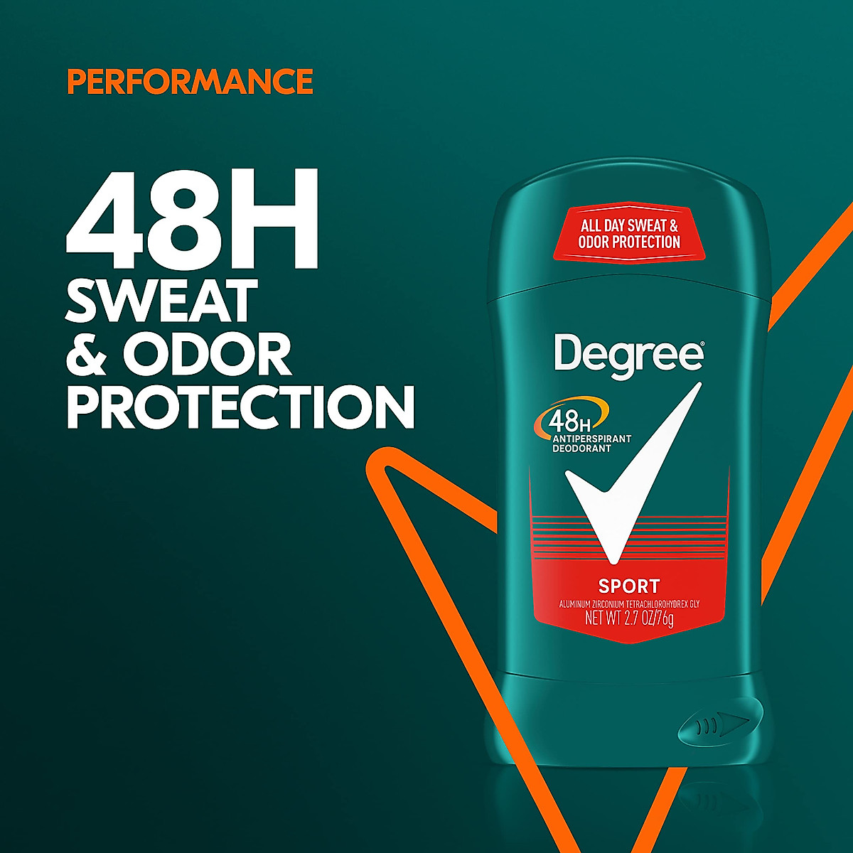 Degree Men Original Antiperspirant Deodorant for Men, Pack of 4, 48-Hour Sweat and Odor Protection, Sport 2.7 oz