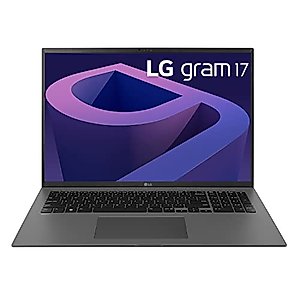 LG Gram (2022) 17Z90Q Ultra Lightweight Laptop, 17" (2560 x 1600) IPS Display, Intel Evo 12th Gen i5 1240P Processor, 16GB LPDDR5, 512GB NVMe SSD, FHD Webcam, WiFi 6E, Thunderbolt 4, Windows 11, Gray