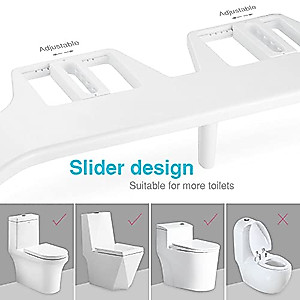 FOOFOO Bidet Fresh Water Spray Non-Electric Mechanical Self Cleaning Nozzles White for Toilet Attachment Easy to Install