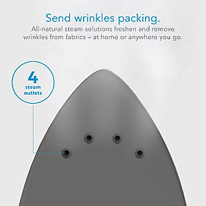 Steamfast SF-710 Mini Steam Iron, Non-Stick Sole Plate, Foldable Handle, Cord Storage, White