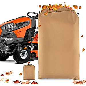 HVIVIANTOR Lawn Tractor Leaf Bag Wear-Resistant Oversized, Suitable for All Lawn Tractor Garden Lawn Pool Leaf Collection Ride-On Lawnmowers 54 Cubic Foot Standard Leaf Bag Khaki