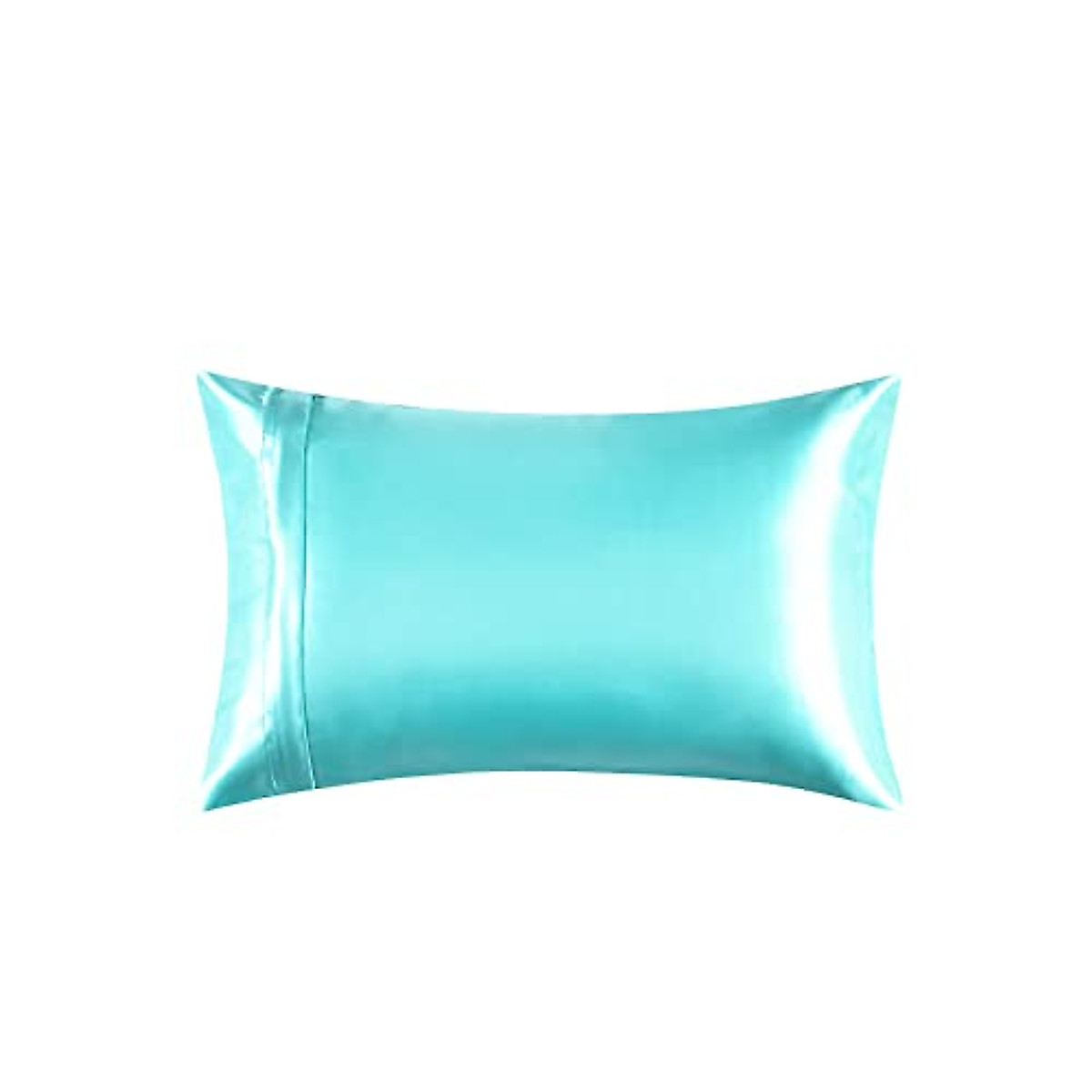 Alexandra's Secret Home Collection Satin Pillowcase for Hair and Skin, Pack of 2 - Feels Like Real Silk Pillow Cover - Satin Pillow Cases Set of 2 with Zipper Closure (Aqua, Standard)