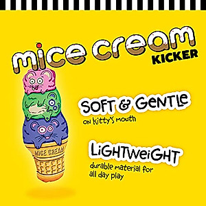 Petmate Fat Cat Kitty Kickz Mice Cream Cone Cat Toy