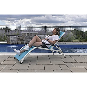 Vivere DKDSUN-TT Aluminum Dockside Sun Lounger, True Turquoise