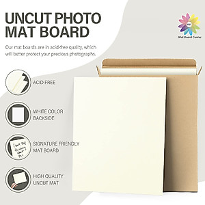Mat Board Center, 10 Pack 8x10 Picture Backing Boards, Ivory Uncut Matt Boards, Ideal for Pictures/Prints/Frames/Arts