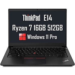 Lenovo ThinkPad E14 Gen 3 14" FHD IPS (AMD Ryzen 7 5700U, 16GB RAM, 512GB PCIe SSD, 8-Core (Beat i7-1165G7)) Business Laptop, Anti-glare, Type-C (DP and Charge), Webcam, Win 10 Pro / 11 Pro