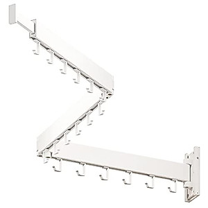 Clothes Drying Rack,Laundry Drying Rack,Laundry Room Organization,Clothes Rack Wall Mount,Wall Mounted Laundry Rack Folding,Retractable Clothing Rack,Collapsible Clothes Hanging Rack(Hooks,White)