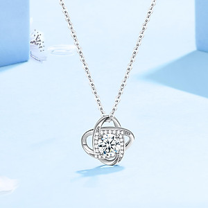 JoycuFF Gifts for Sister Birthday Necklaces from Sister Wedding Christmas Jewelry Love Kont Cubic Zirconia Pendant