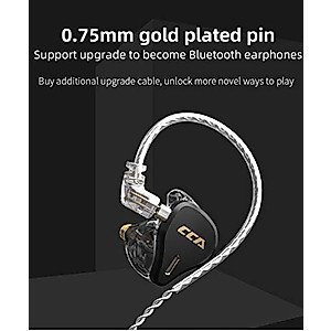 CCA CS16 in-Ear Monitors, 16BA Reference HiFi Stereo IEM Wired Earphones/Earbuds/Headphones with Detachable Cable 2Pin for Musician Audiophile (Without Mic, Black)