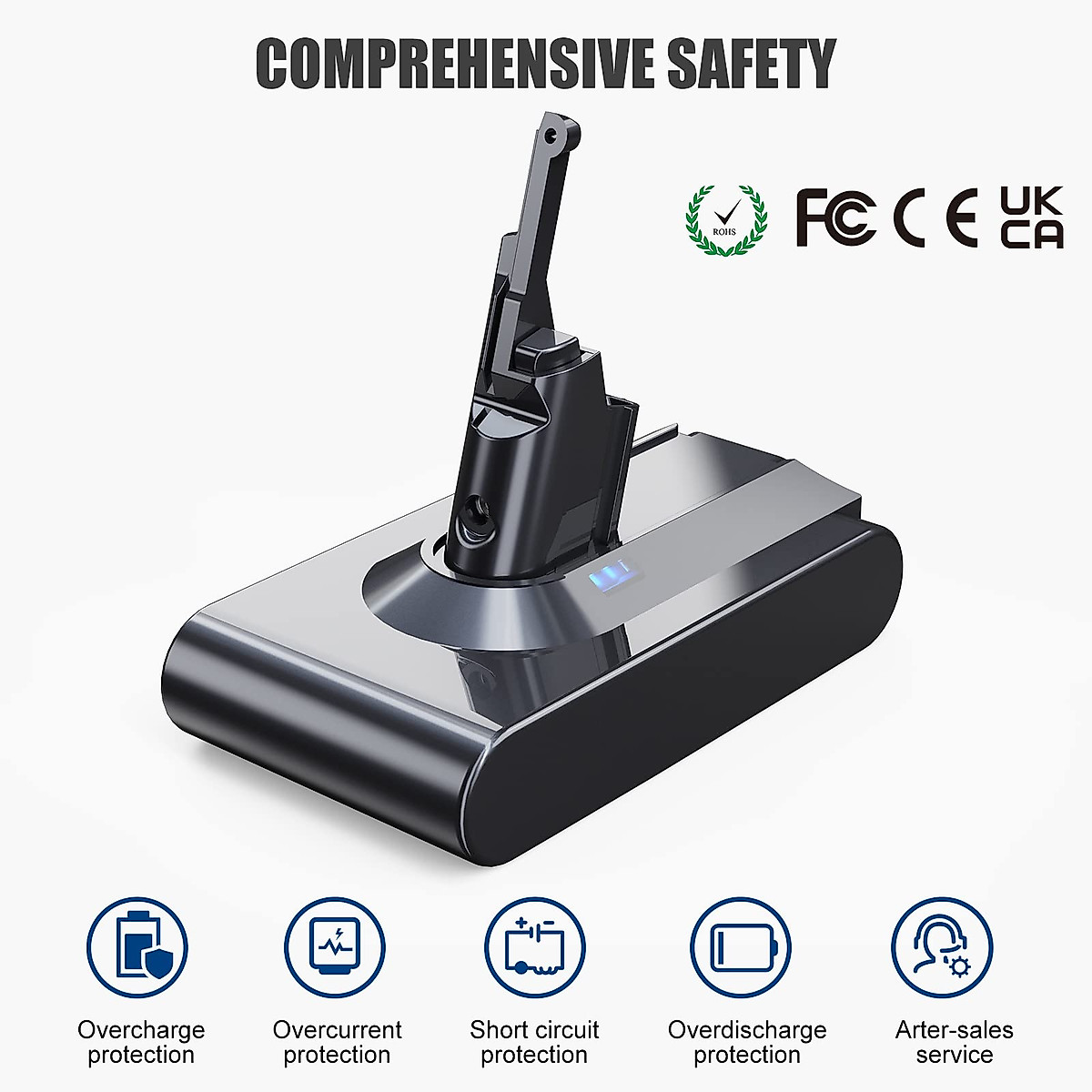 Evary 21.6V 6000mAh V8 Battery for V8 Battery