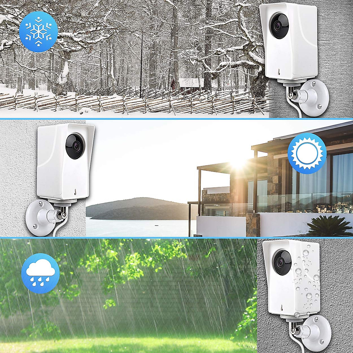EastKing for Wyze Cam Pan Wall Mount Bracket with Silicone Case,Weather Proof 360 Degree Adjustable for Outdoor and Indoor Anti-Sun Glare and UV Protection Very Easy to Install