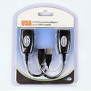 USB Over RJ45，USB RJ45 Extender Over Cat5/Cat5e /Cat6 Cable Extension Cable Connector Adapter - Up to 150ft Length, Printer