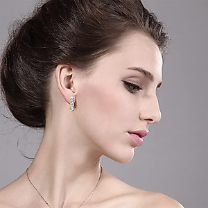 Gem Stone King 14K Yellow Gold Sky Blue Aquamarine Hoop Earrings For Women (3.00 cttw, Gemstone, Oval 6X4)